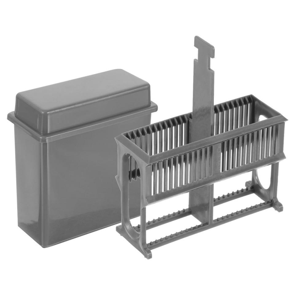 2 Sets Plastic Microscope Slides Staining Rack Large Cover Biology Kit ...