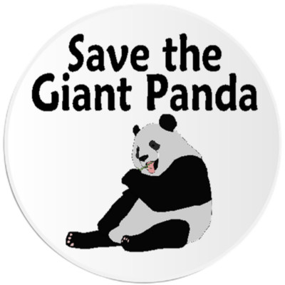 Save The Giant Panda - 10 Pack Circle Stickers 3 Inch - Endangered ...