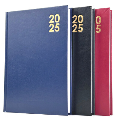 2025 A4 / A5 / A6 Diary Day A Page Week to View Desk Diary Hard Back ...