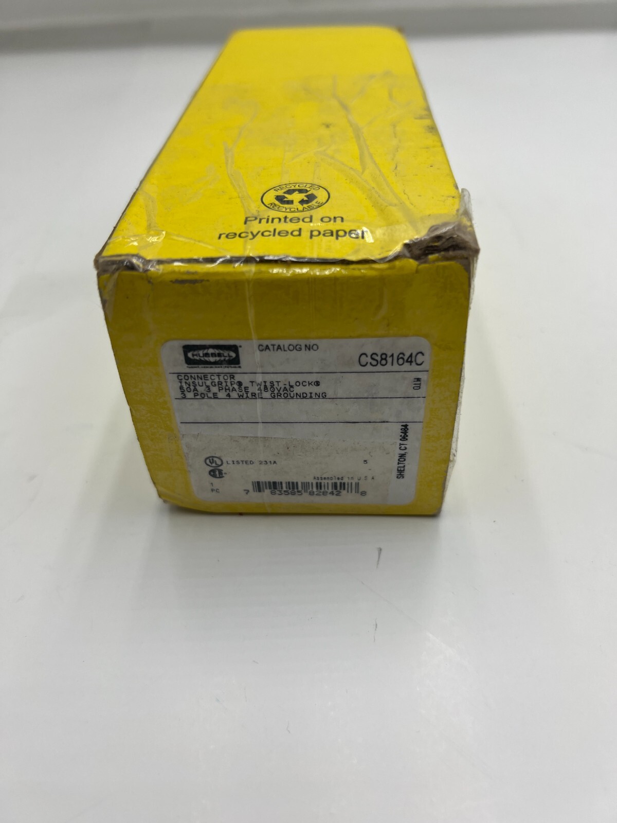 Hubbell CS8164C Locking Connector 50 amp 480V 3 Pole and 4 Wire ...