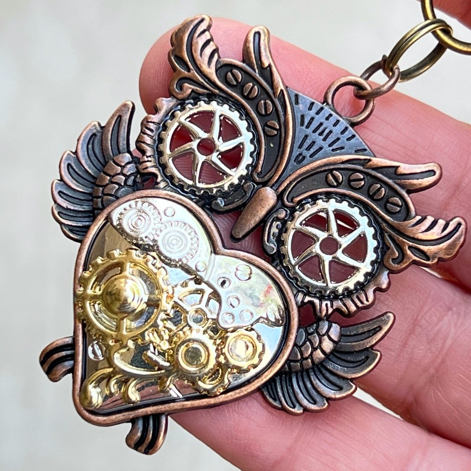 Steampunk Owl Zipper Pull Keychain Purse Charm | eBay