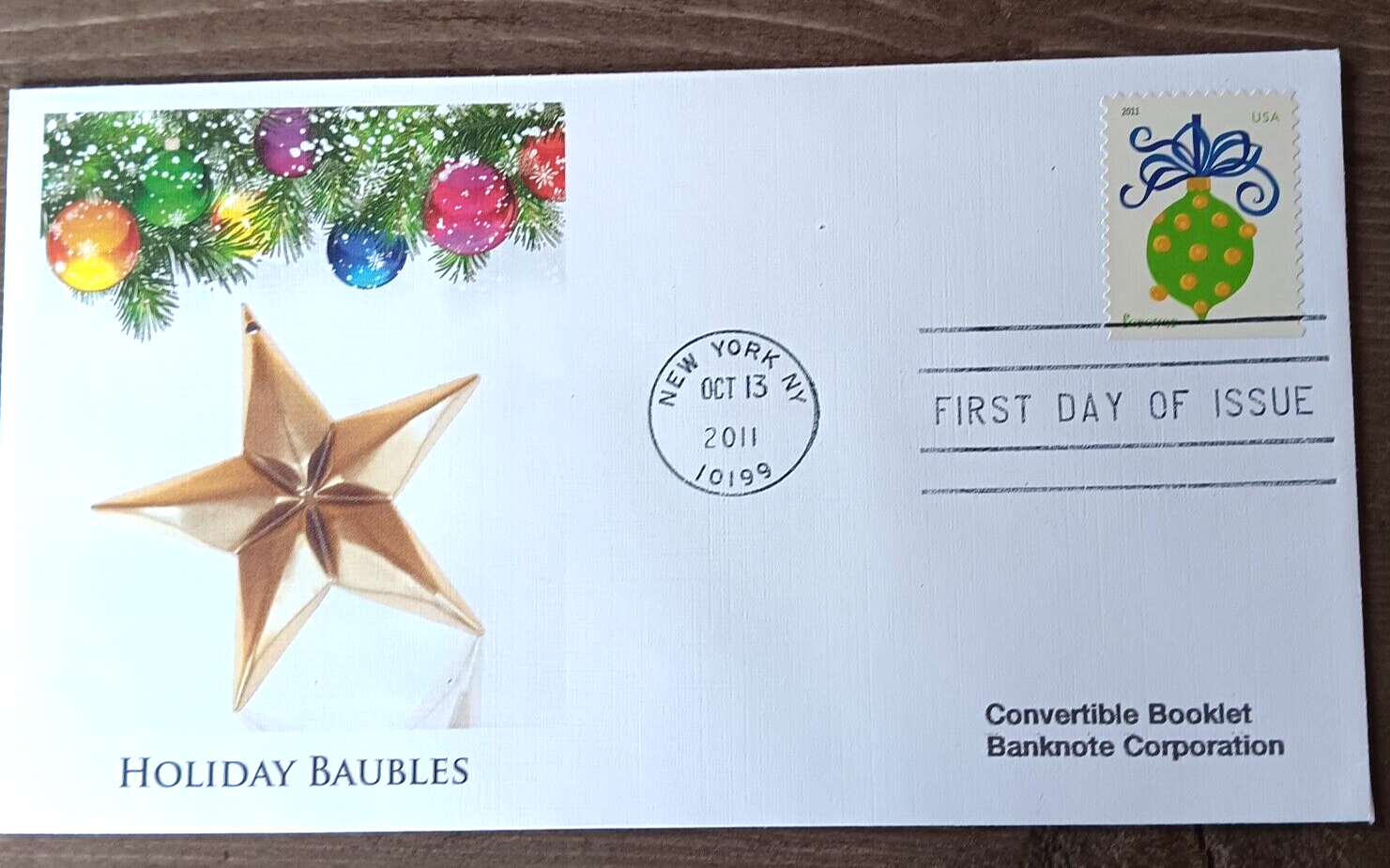 CHRISTMAS 2011 HOLIDAY BAUBLES FLEETWOOD CACHET FDC STAR ORNAMENT ...