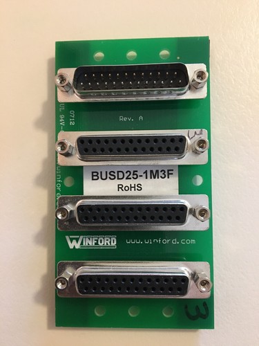 BUSD25-1M3F WINFORD PC BREAKOUT BOARD DB25 1 Male to 3 Fem Test Board ...