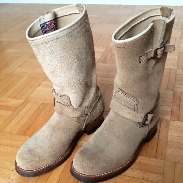 LONE WOLF CAT'S PAW SOLE ENGINEER Boots Beige Suede Men's LONE WOLF CAT'S PAW SOLE ENGINEER Boots Beige Suede Men's