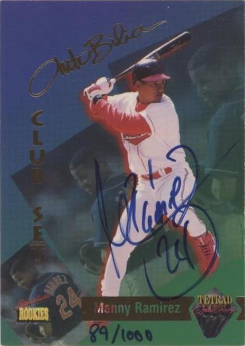 1995 Signature Rookies Tetrad - Autobilia Club Set Manny Ramirez #90 ...