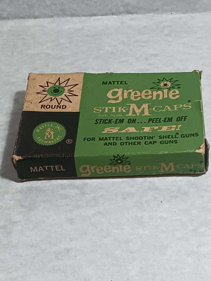 Vintage Greenie M-Caps Box (Empty) Stick Em 1958 Stock No. 633 | eBay