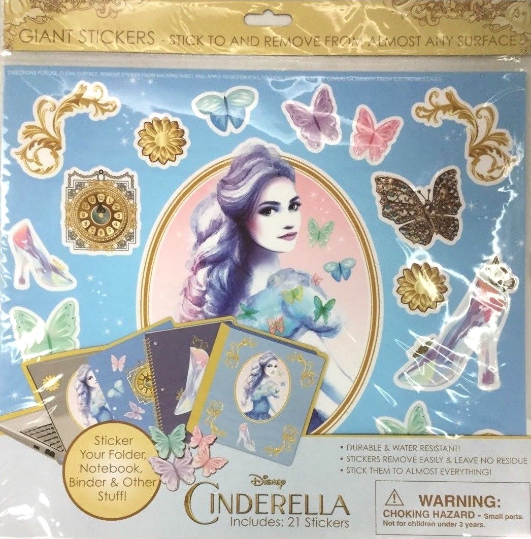 Disney's Cinderella Giant Stickers 21ct Stick & Remove Anywhere School ...