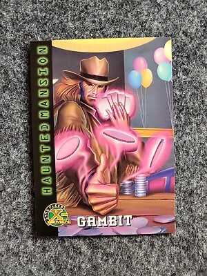 #93 GAMBIT CAJUN COWBOY 1996 Fleer Marvel X-Men HAUNTED MANSION +2 ...
