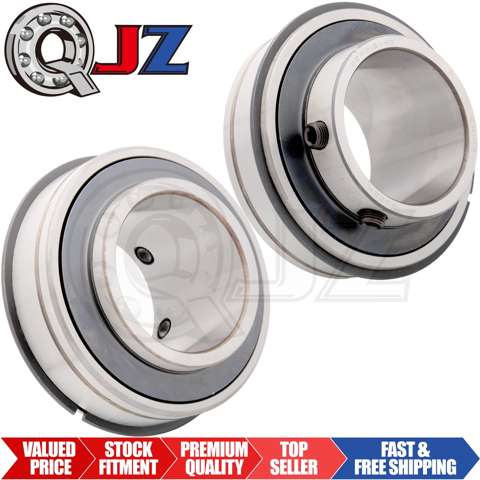 [Qty.2] SER215-47 Insert Ball Bearing w/Set-Screw Locking [2-15/16"ID x ...
