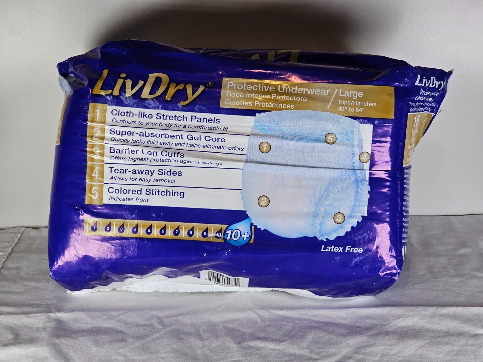 LivDry Large Ultimate Adult Pull Ups for Women and Men, Large, 15 Count ...