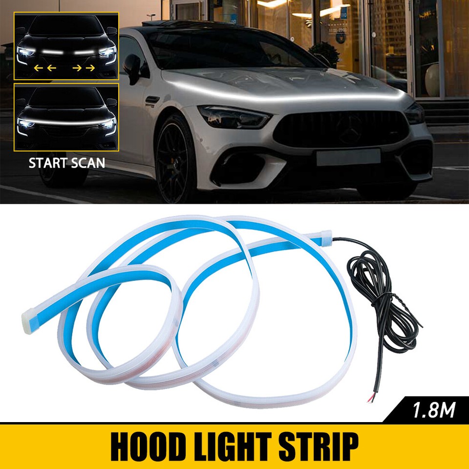 180cm Car Hood LED Dynamic Scan Start Up Hoodbeam Kit Flexible Light ...