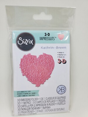Sizzix 3D Impresslits Cut Embossing Folder Floral Heart | eBay