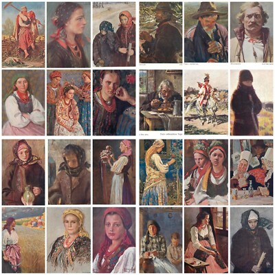 Lot of 31 old postcards Polish ethnic culture folk tradition costume ...