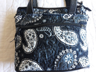 Donna Sharp Black & White Paisley Quilted & Patent Medium Shoulder ...