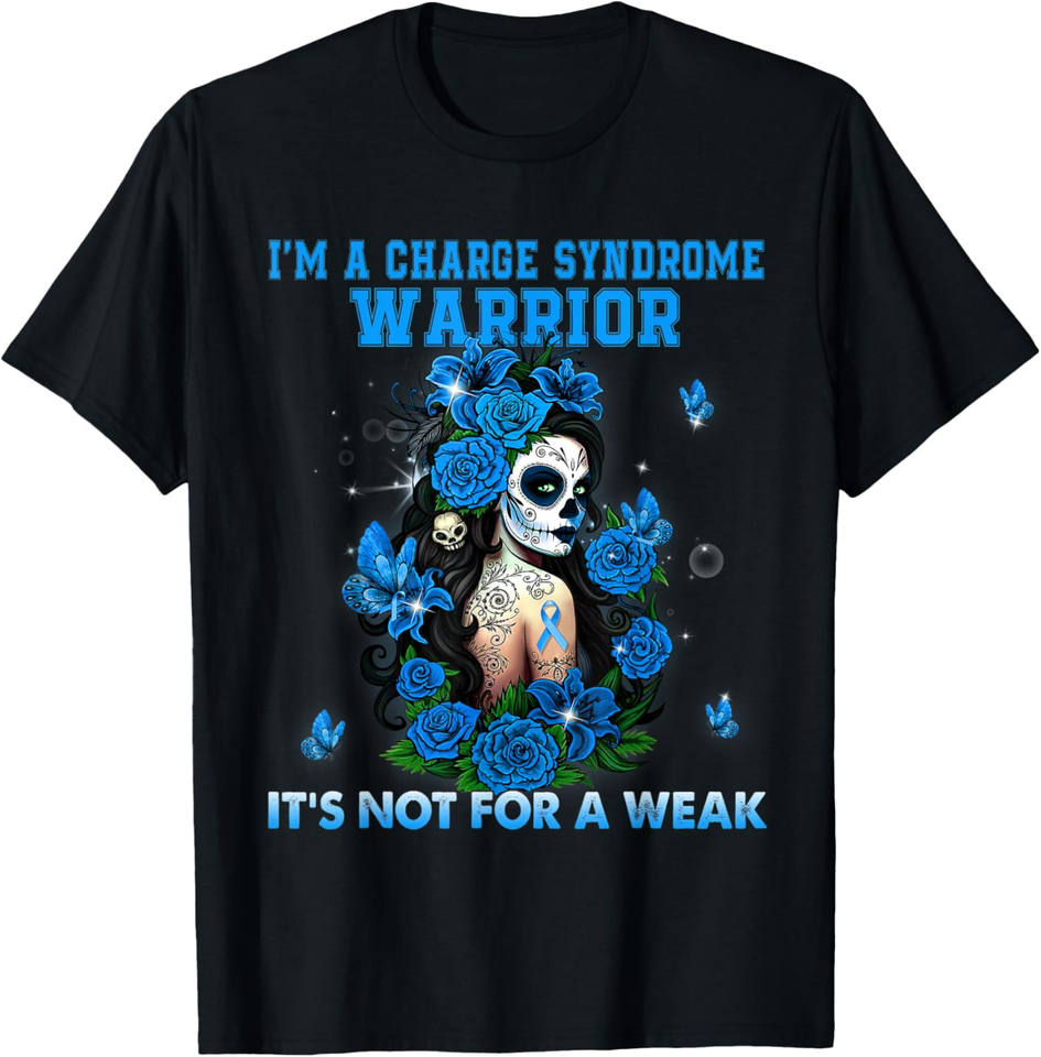 Charge Syndrome Sugar Skull Butterfly Awareness T-Shirt | eBay