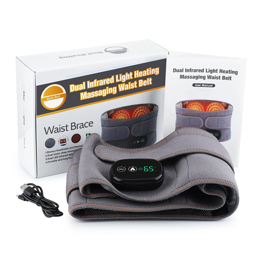 Electric Dual Infrared Light Heat Back Massager Waist Brace Lumbar ...