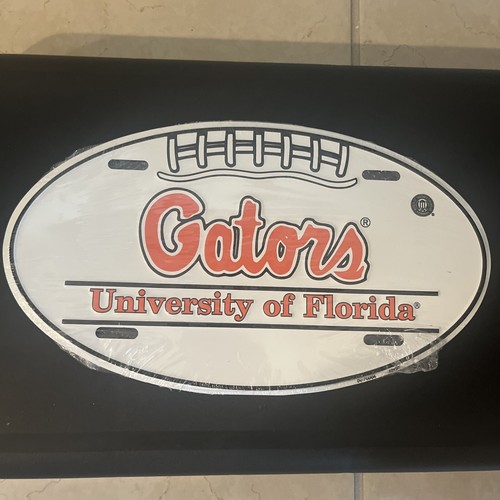 RARE! FLORIDA GATORS CAR TRUCK TAG OVAL FOOTBALL LICENSE PLATE METAL ...