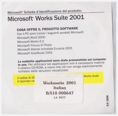 Microsoft Works Suite 2001_Italiano_Nuevo_word 2000_neuf_italien_word ...