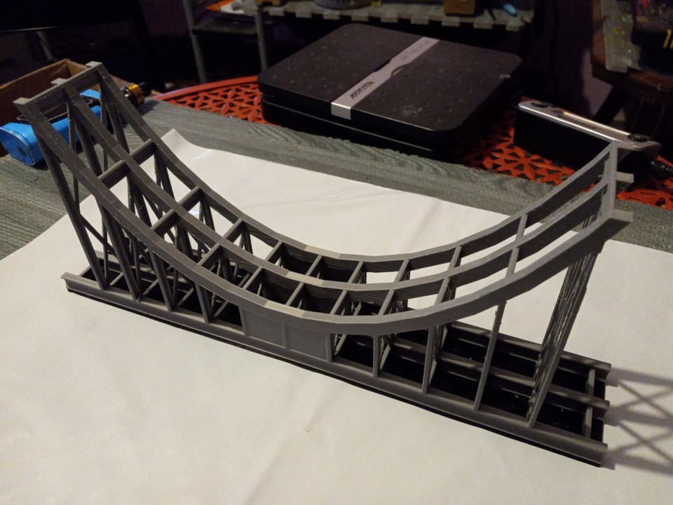 Big HO Scale Two Lane Vehicle or Train Truss Arch Bridge 3D Printed 1: ...