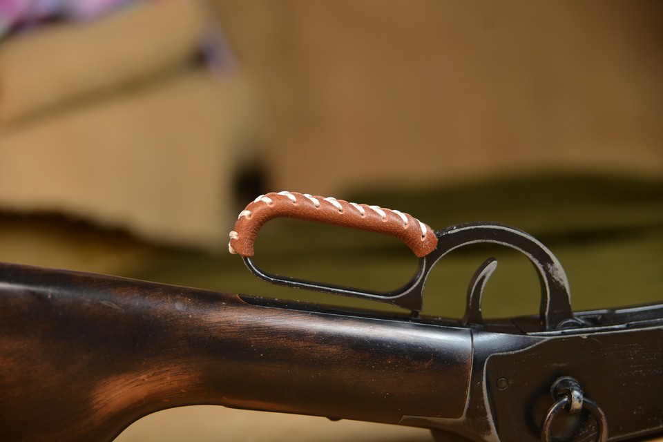2 Qty Leather Gun Lever Wrap Cover for Lever-Action Rifles & Shotguns ...