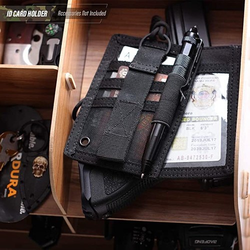Tactical ID Card Credit Badge Holder Organizer Hook Loop PatchWith Neck ...