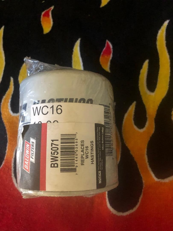 NOS Genuine Hastings WC16 Coolant Filter with Pellets ,Baldwin # BW5071 ...