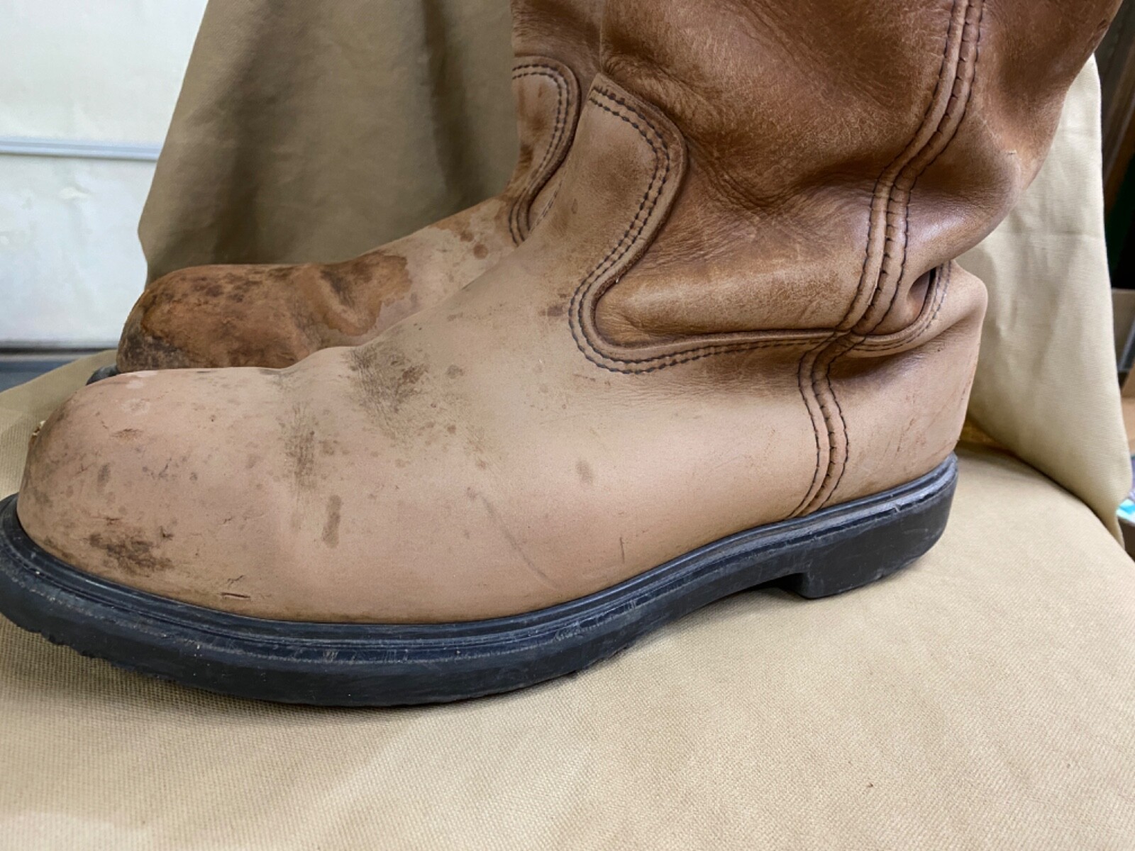 Red Wing Boots Mens Vintage 2283 Pecos Boots Size 14D Distressed Brown ...