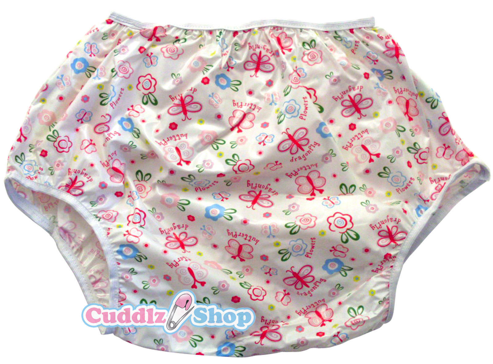 Cuddlz Adult Size Butterfly Pink Pull Up PVC Plastic Pants Incontinence ...
