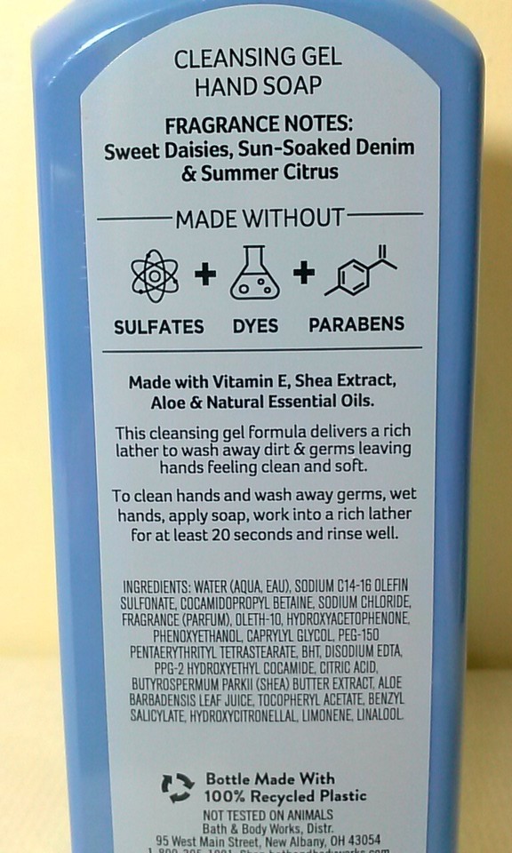 Bath & Body Works DENIM DAISIES Cleansing Gel Hand Soap Wash essential ...