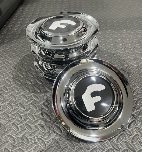 4x Set Silver CHROME For Forgiato Wheels Floating Center Caps XL Hubcap ...