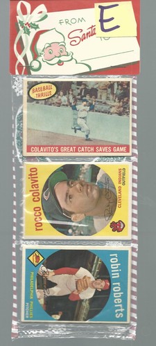 1959 TOPPS Christmas RACK PACK W/HOFER ROBIN ROBERTS/ROCKY COLAVITO | eBay