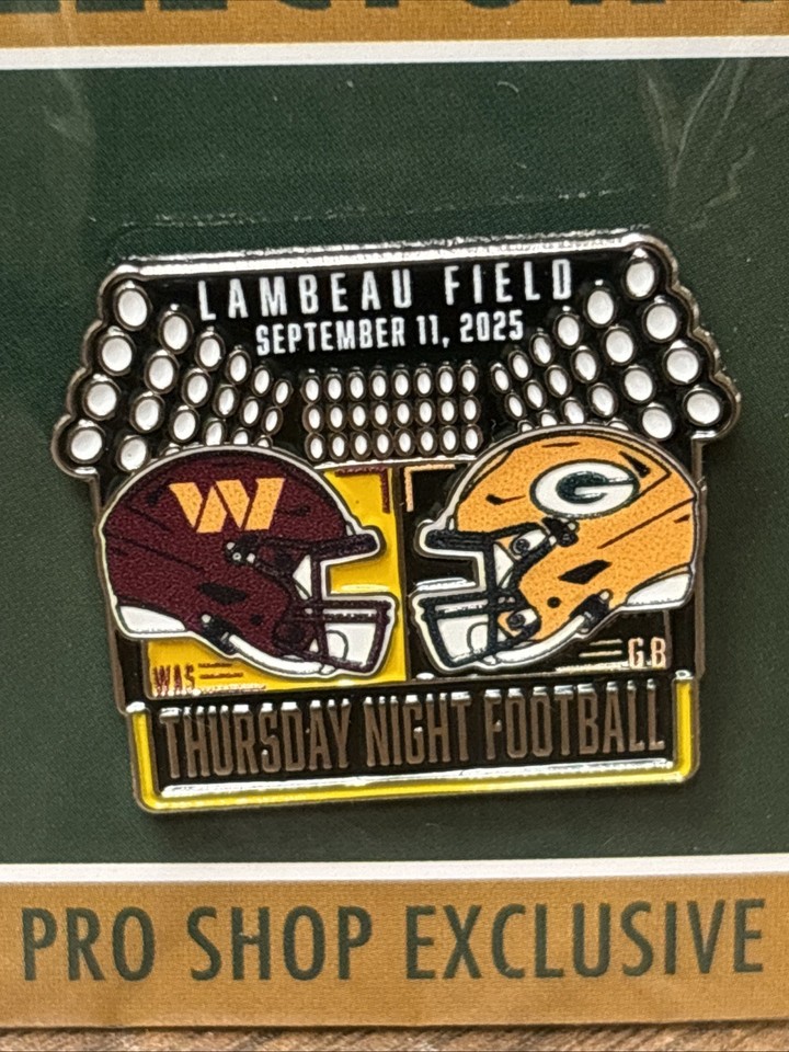 Game Day Pin 2025 Washington Commanders Green Bay Packers 09/11/25. NEW ...