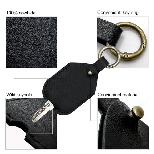 Genuine Leather Key Sleeve,Handmade Key Ring Holder,Vintage Key Cover ...
