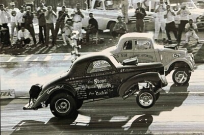 "VRHTF NHRA RARE VTG ORIGINAL STONE WOODS & COOK GASSER WARS 3.5" X 5 ...