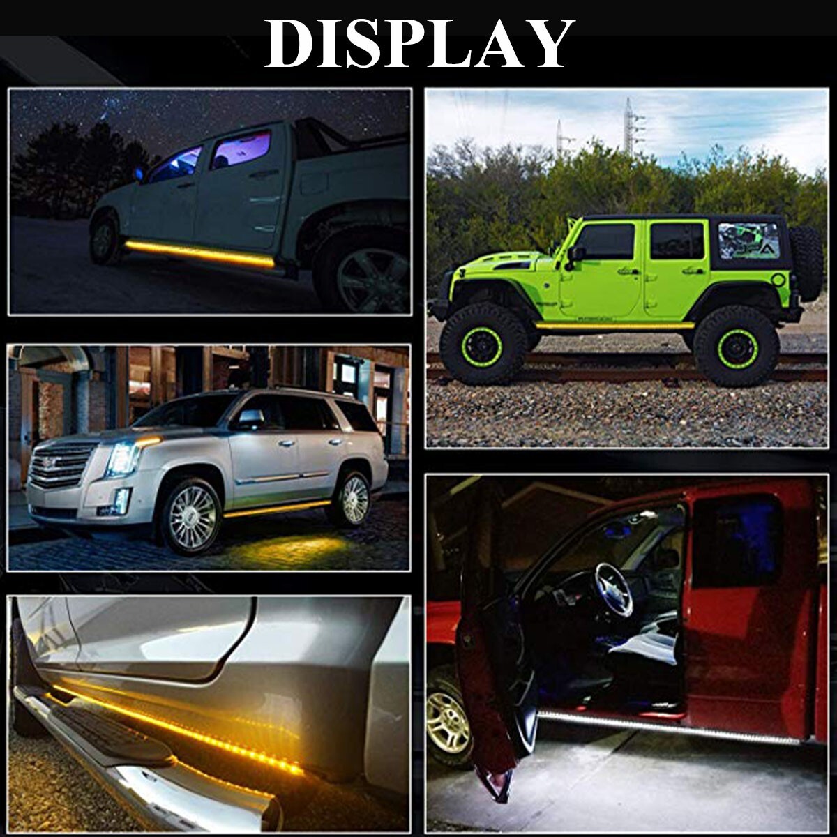 2X 70inch Running Board LED Strip Side Step Light Bar Turn Signal Truck ...