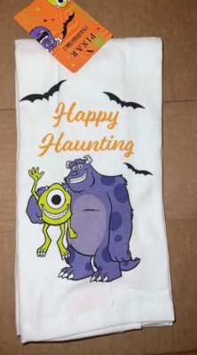 DISNEY Monsters Inc HALLOWEEN Happy Haunting 2 Pack Kitchen Towels New ...