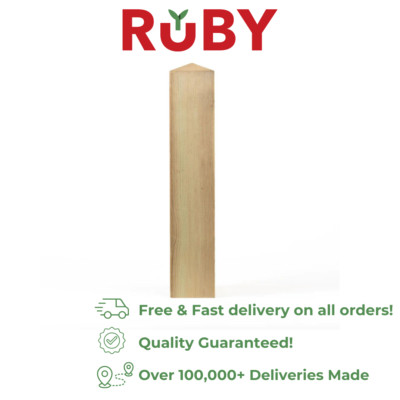 Treated Timber Wooden Fence Posts Smooth Softwood Planed Garden Redwood ...