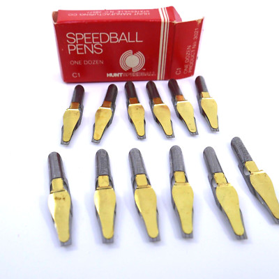 Vintage HUNT SPEEDBALL PENS C-1 Straight/Classic Calligraphy Pen 12 ...