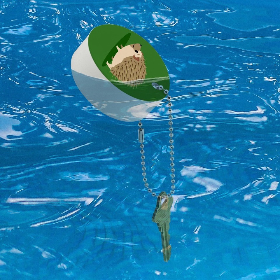 Hedgehog on Green Round Floating Foam Fishing Boat Buoy Key Float ...