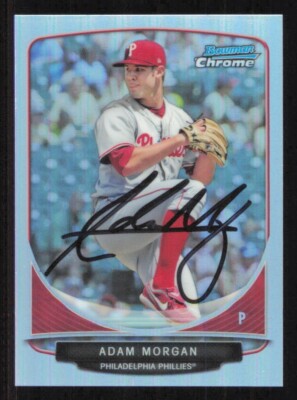 ADAM MORGAN Autograph Baseball MINI Chrome card auto PHILADELPHIA ...