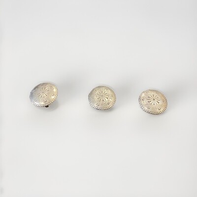 3 Metal Buttons Covers, Silver Tone /Country Western | eBay