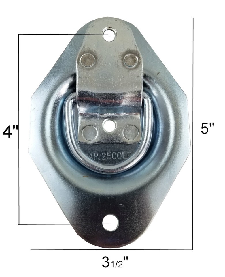 6 Pack 2500 lb D-RING recessed anchor cargo tie down rings fitting ...