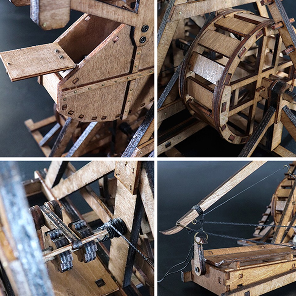 Large Medieval Trebuchet Wooden Model Kit Wood Construction Kit 380*300 ...