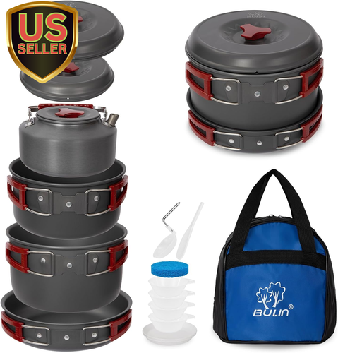 24/13/11/8/4 PCS Camping Cookware Mess Kit Lightweight Backpacking ...