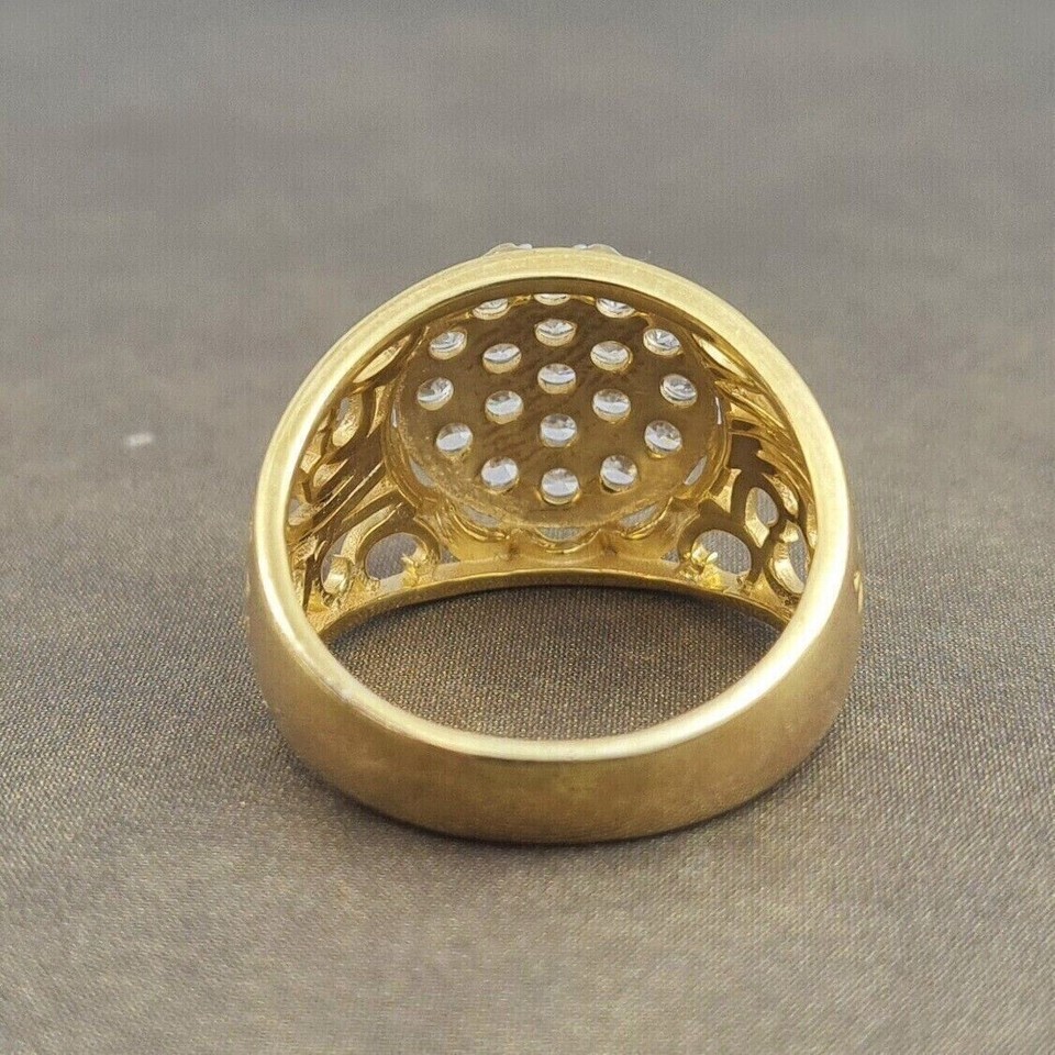 Men's 2.50CT Fancy Kentucky Cluster Created Diamond Wedding Ring In 925 ...