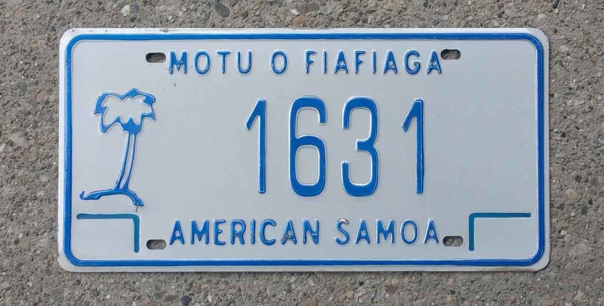 REAL AMERICAN SAMOA ISLAND LICENSE PLATE PALM TREE GRAPHIC AUTO NUMBER ...