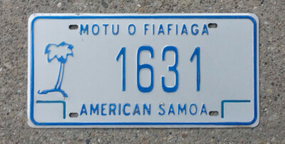REAL AMERICAN SAMOA ISLAND LICENSE PLATE PALM TREE GRAPHIC AUTO NUMBER ...