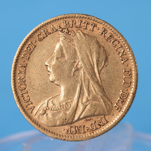 Großbritannien 1/2 Sovereign 1899 Victoria Schleier 3,99 Gramm 917 Gold ...