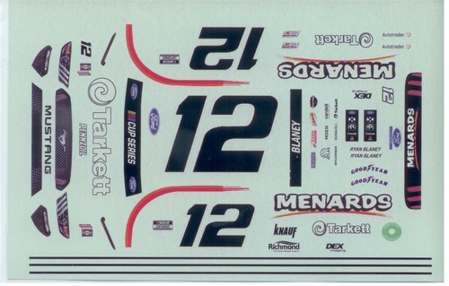 Winscals #12 Tarkett/Menards 2020 Ryan Blaney Nascar decal | eBay