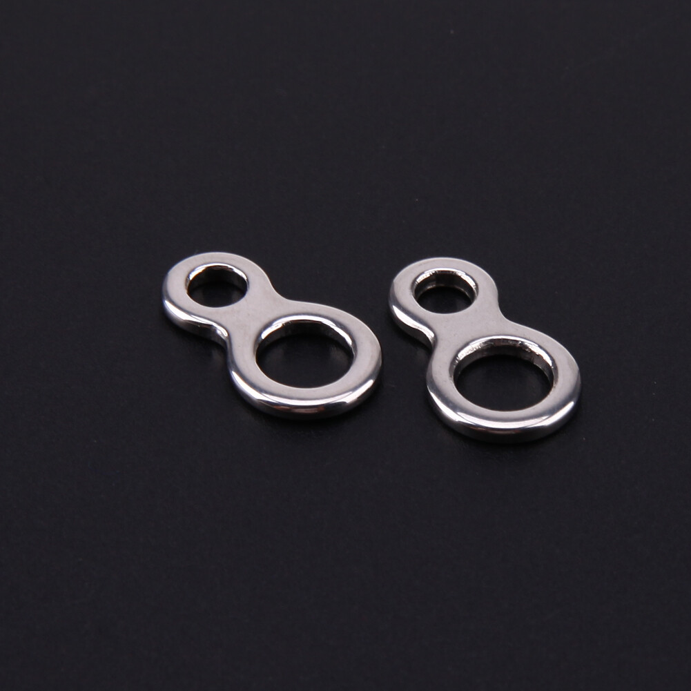 10pcs Fishing Butterfly Jigging Stainless Steel Figure 8 Solid Ring ...